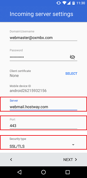 Set up your OX Sync or Collaborate mailbox using ActiveSync on Android ...
